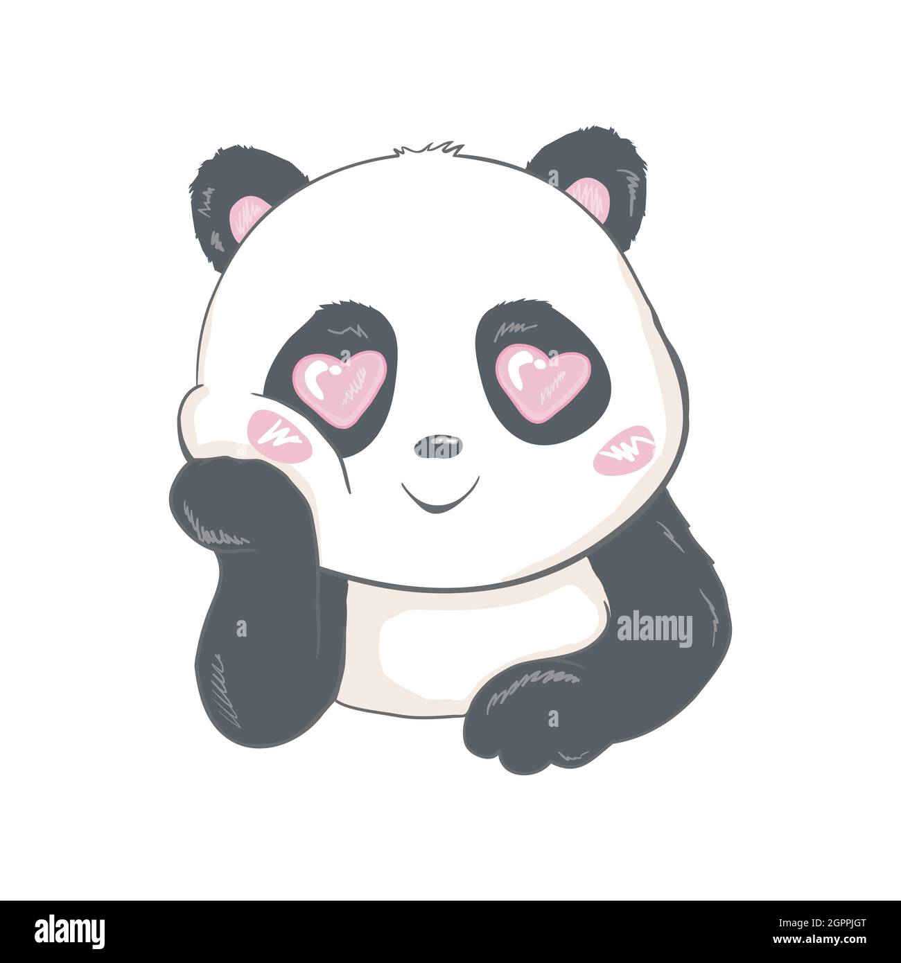 Panda vector print, baby shower card. panda cartoon illustration ...