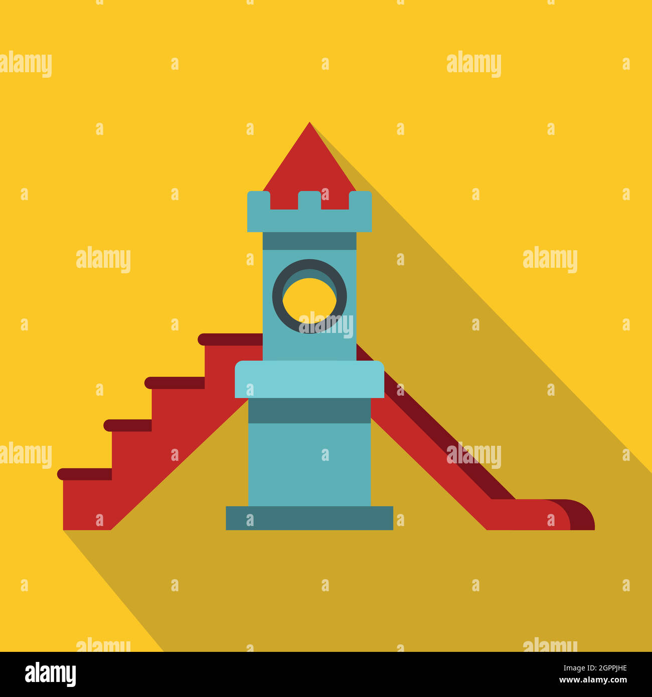 Colorful playground slide icon, flat style Stock Vector Image & Art - Alamy