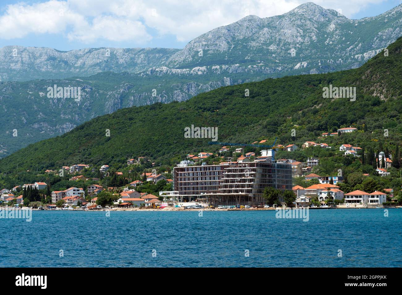 Construction in Kumbor in Kotor Bay. Montenegro Stock Photo - Alamy