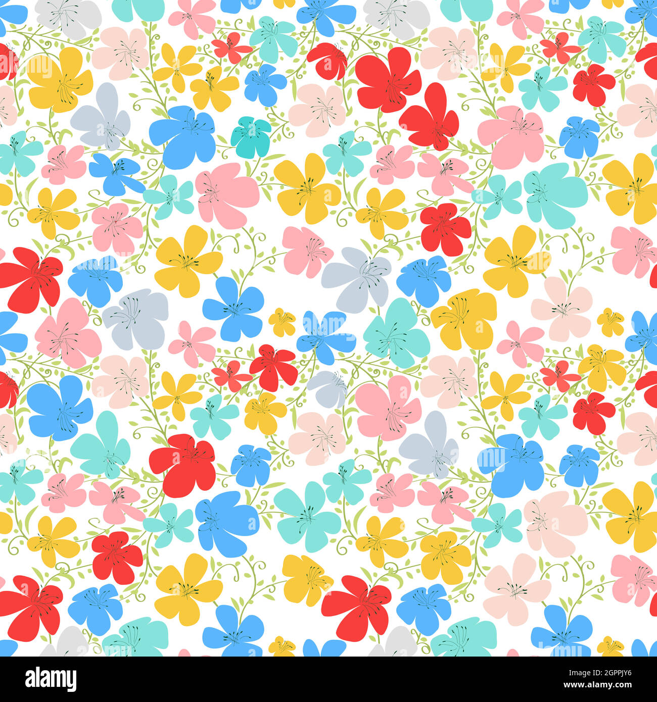 Seamless pattern purple spring flowers hi-res stock photography and ...