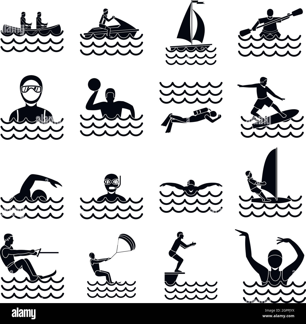 Simple icon set silhouettes Cut Out Stock Images & Pictures - Alamy