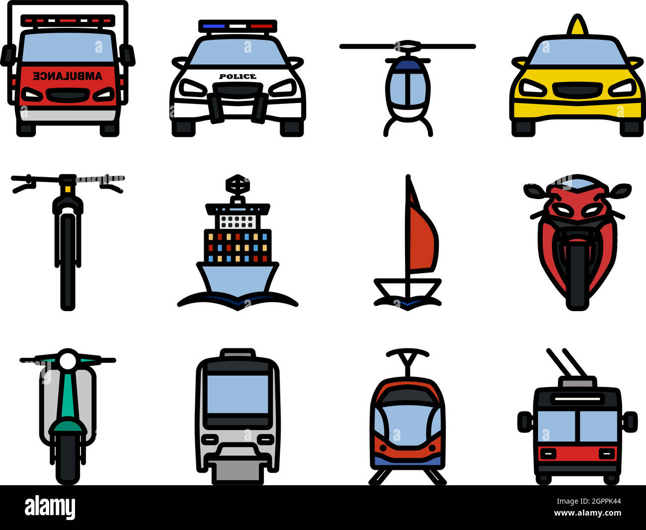 Bus transport color icon Cut Out Stock Images & Pictures - Alamy