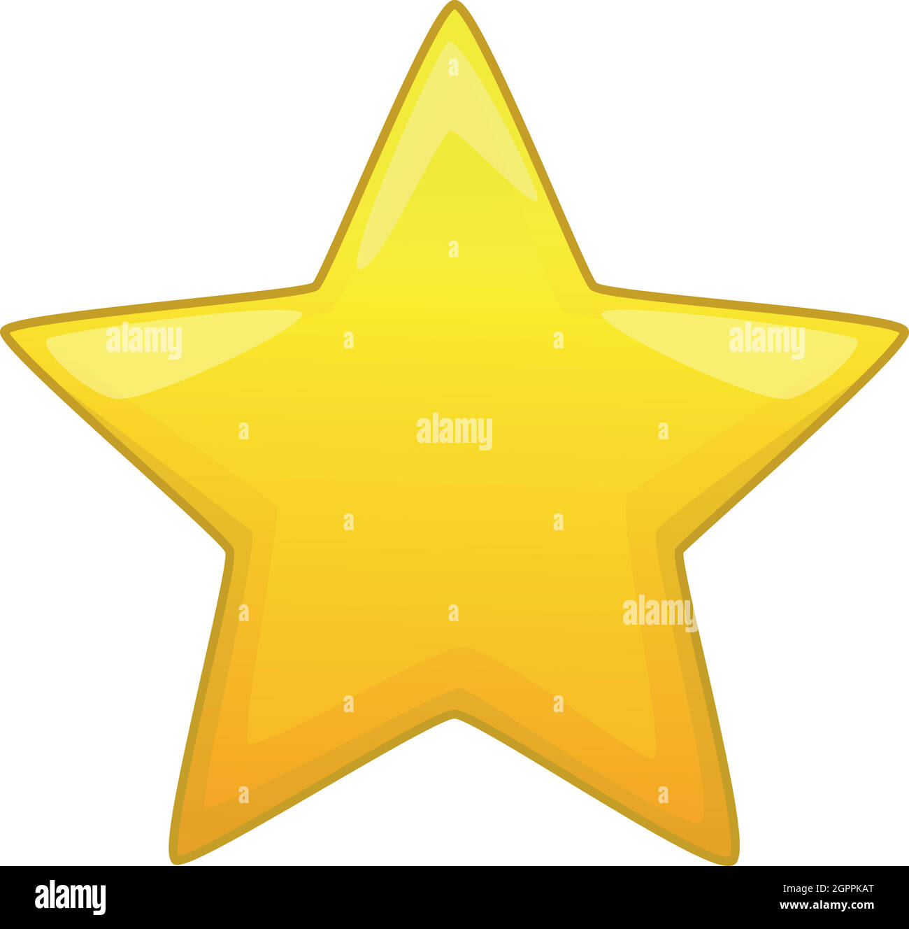 Five pointed yellow star icon, cartoon style Stock Vector Image & Art ...