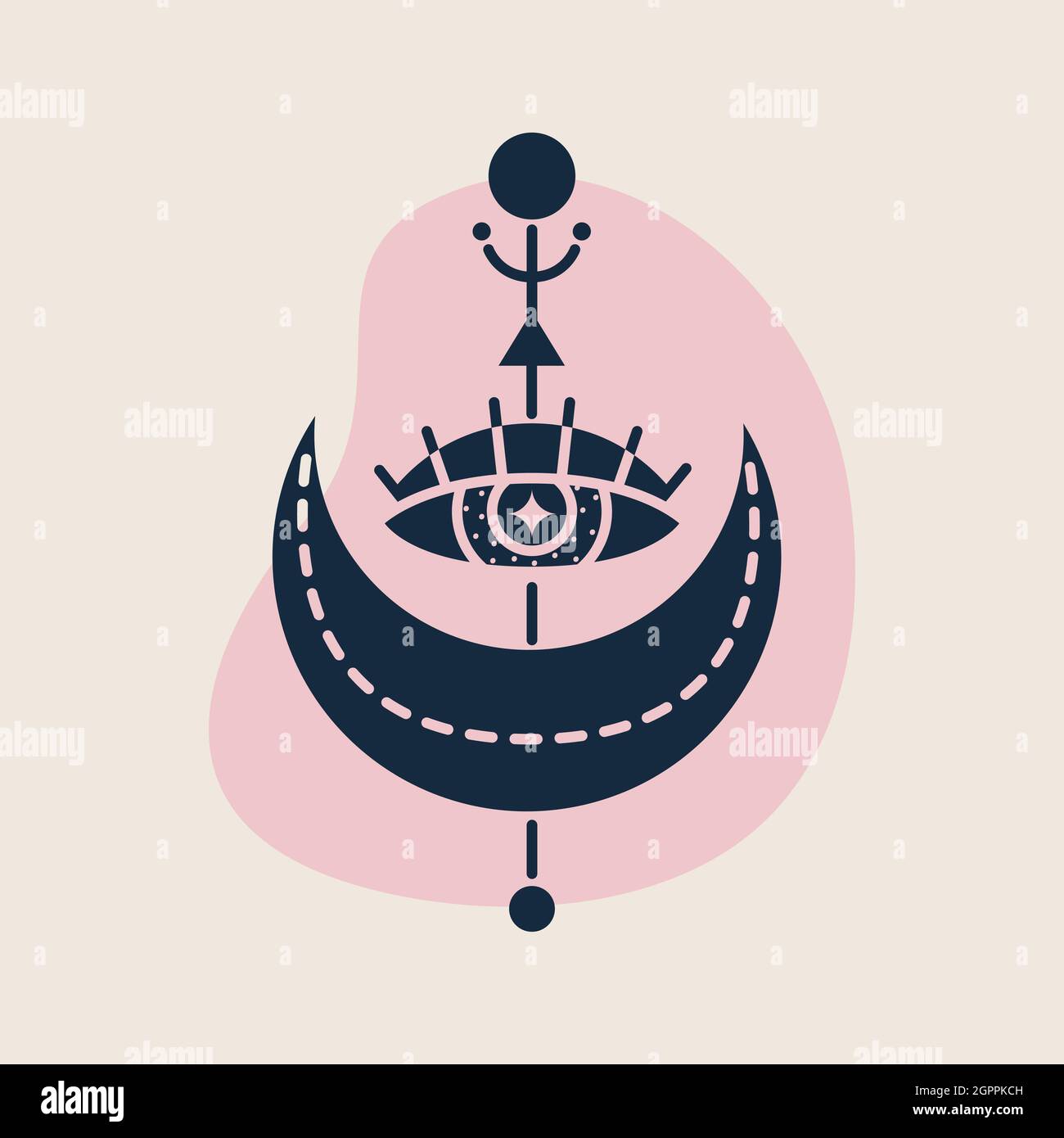 Vector magic illustrations with mystery symbols. Magical cards Stock ...