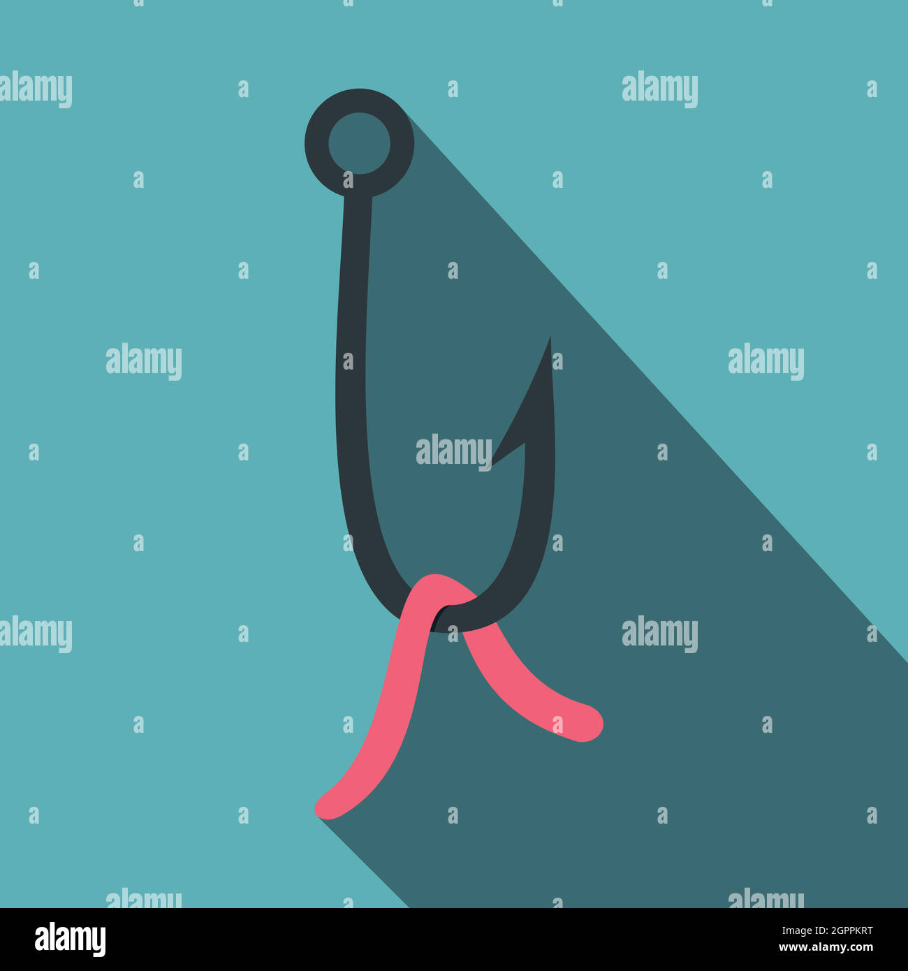 Worm on hook flat Stock Vector Images - Alamy