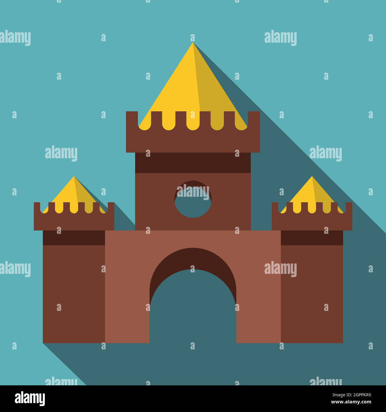 Brown castle icon, flat style Stock Vector Image & Art - Alamy