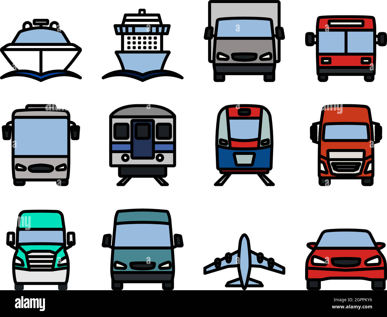Transport Icon Set Stock Vector Image & Art - Alamy