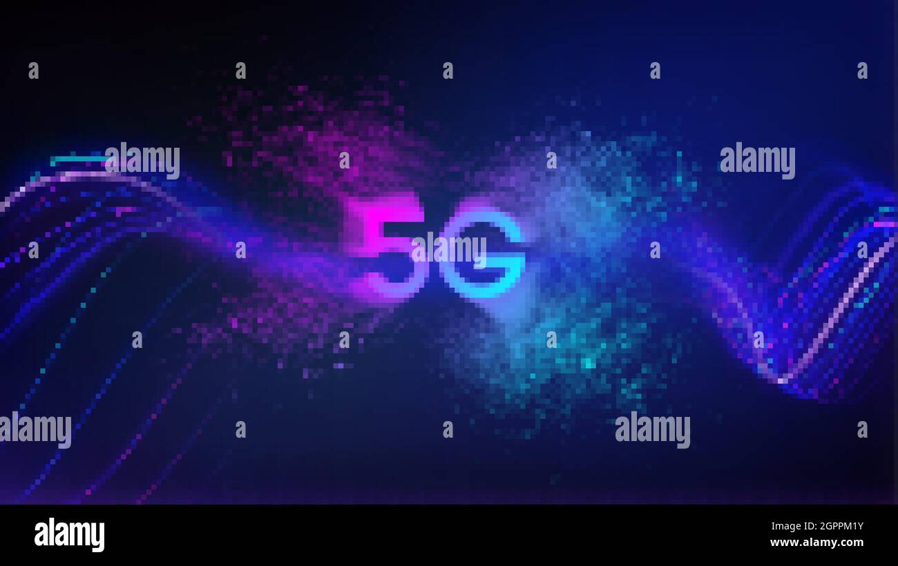5g network technology background. Vector 5g data transfer concept. EPS ...