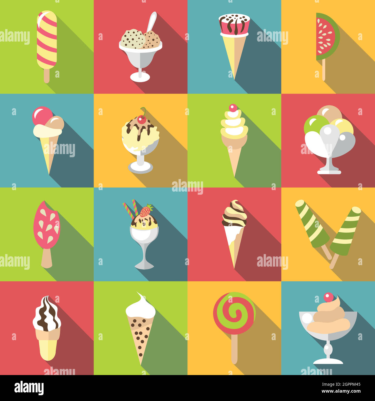 Ice cream icons set, flat style Stock Vector Image & Art - Alamy