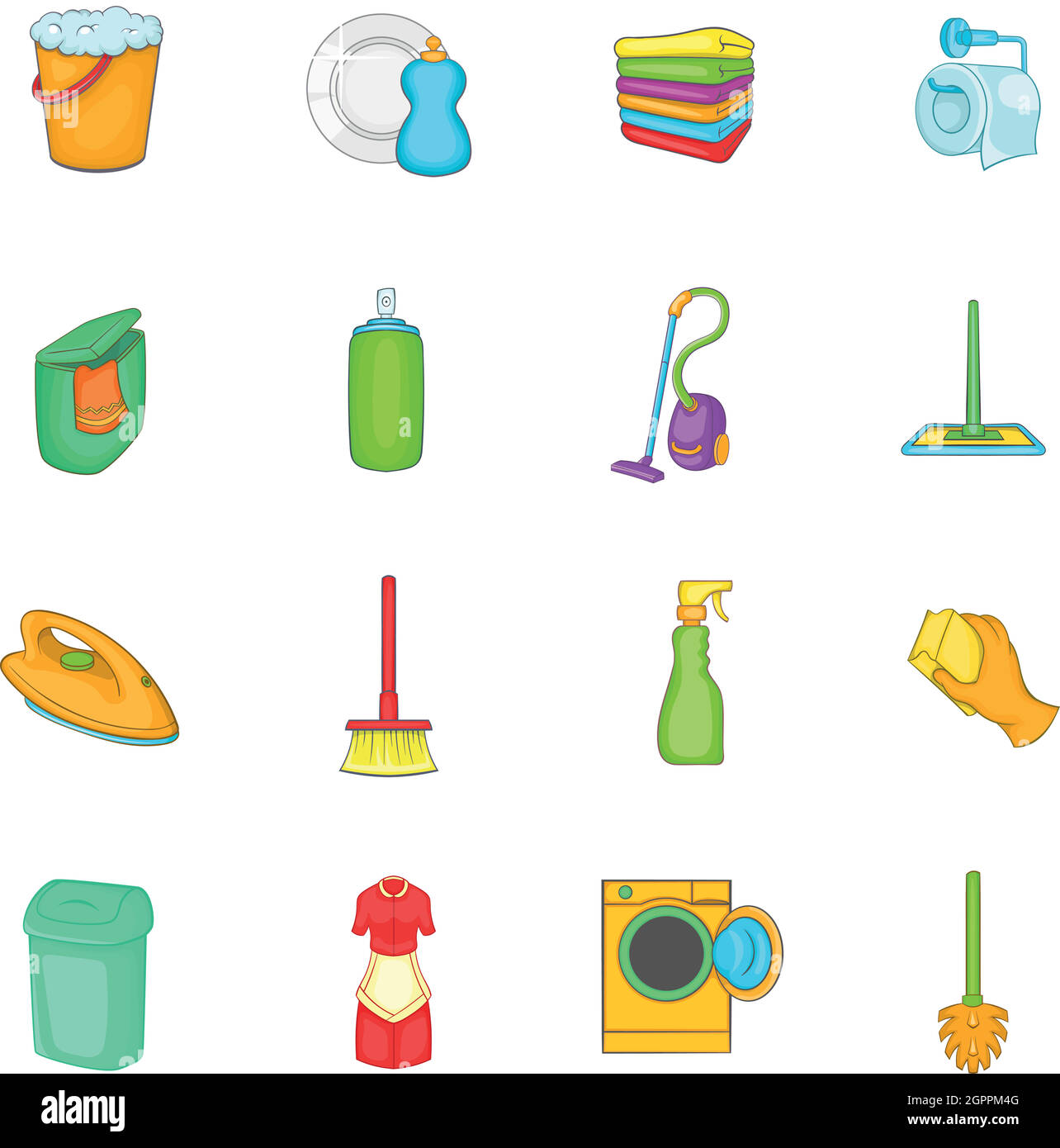 Household elements icons set, cartoon style Stock Vector Image & Art ...