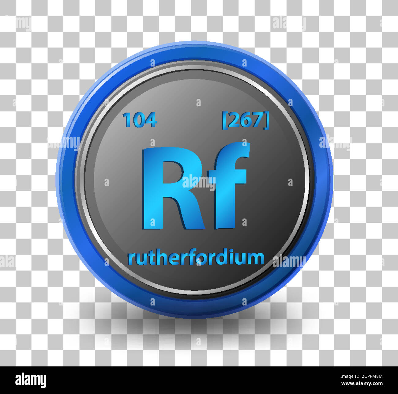 Rutherfordium chemical element. Chemical symbol with atomic number and ...