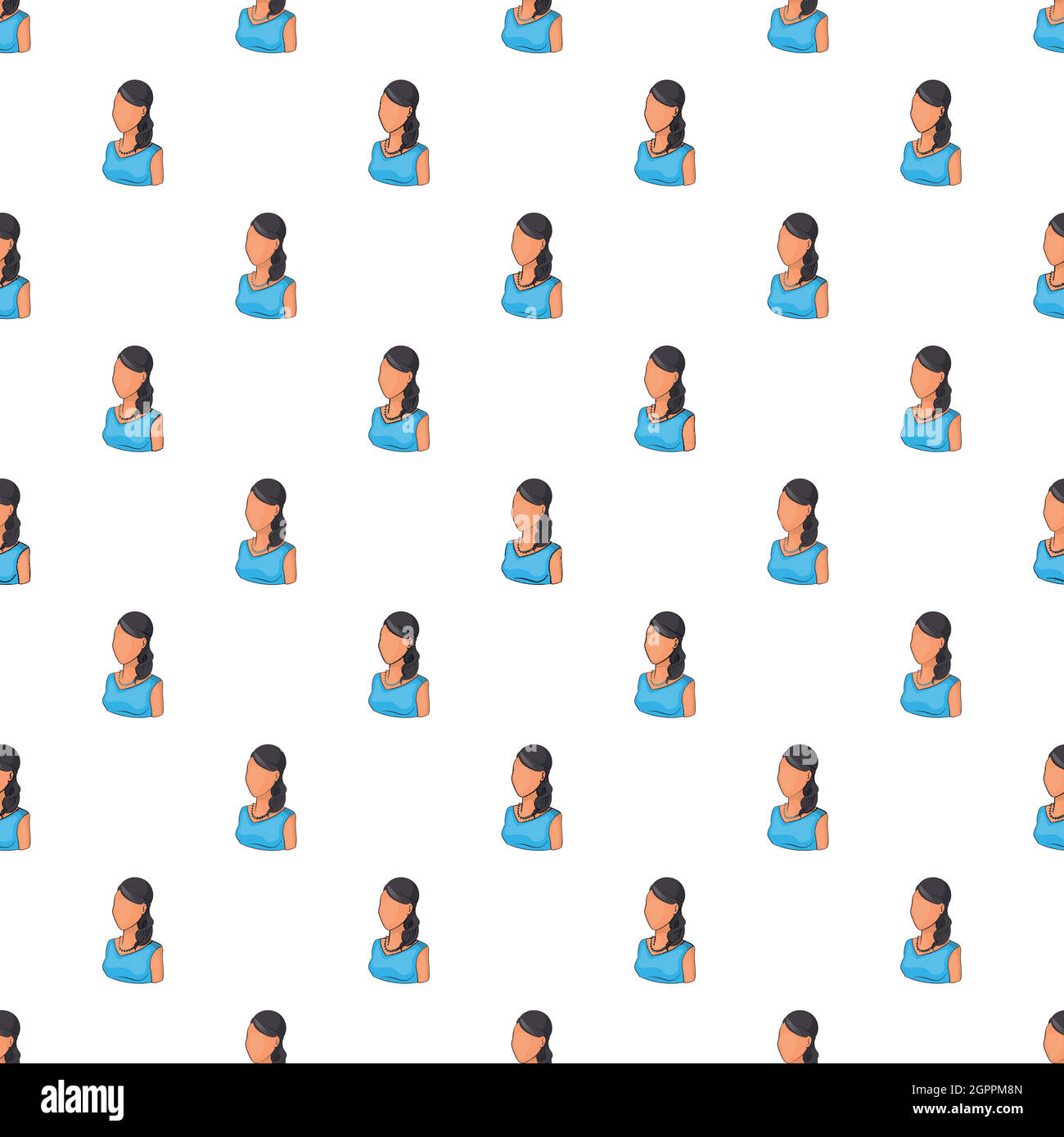 Woman avatar in dress pattern, cartoon style Stock Vector Image & Art ...