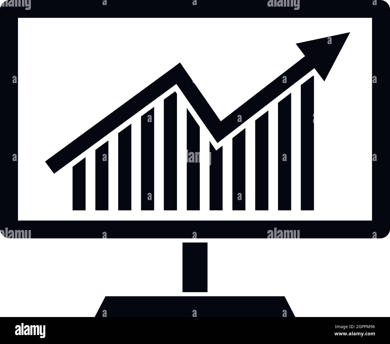Statistics on monitor icon hi-res stock photography and images - Alamy