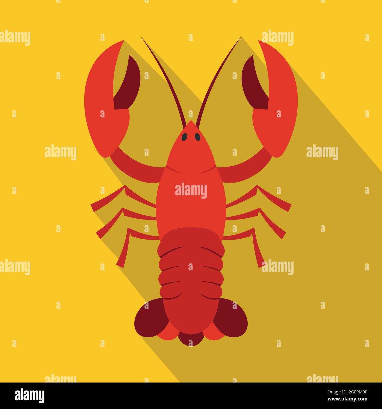 Red crayfish icon, flat style Stock Vector Image & Art - Alamy