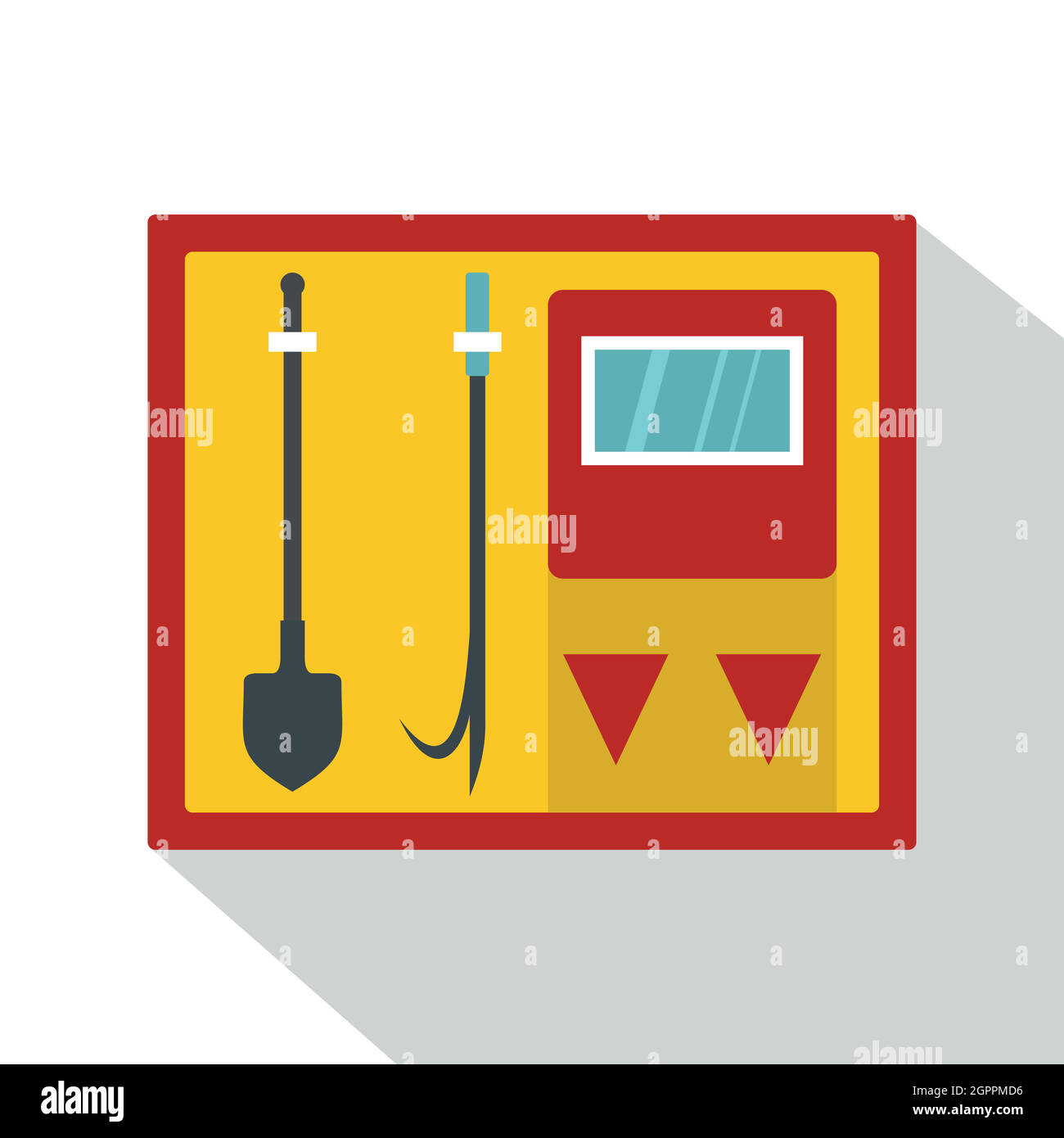 Fire shield with fire extinguishing tools icon Stock Vector Image & Art ...