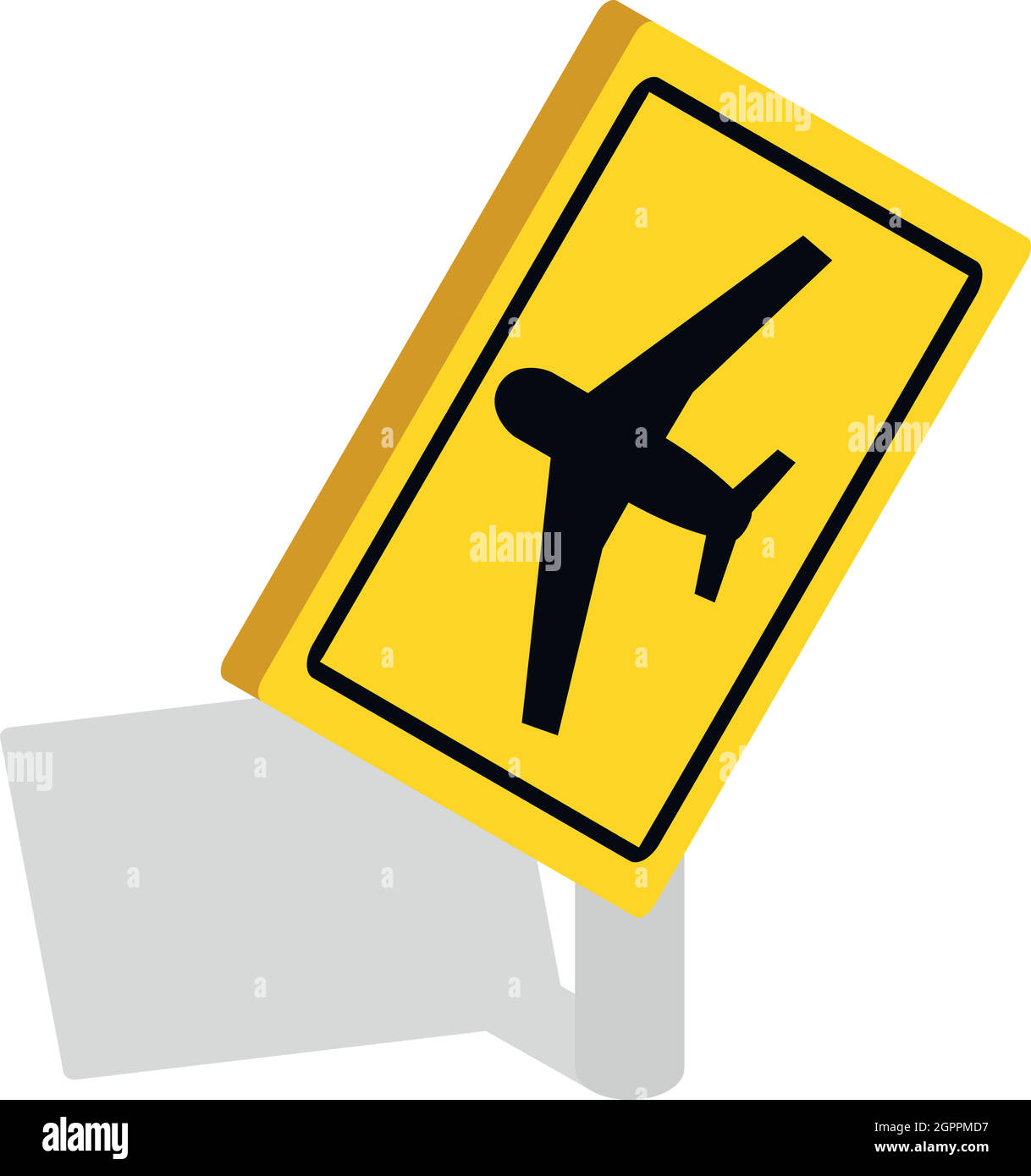 Sign for beware airplane icon, isometric 3d style Stock Vector Image ...