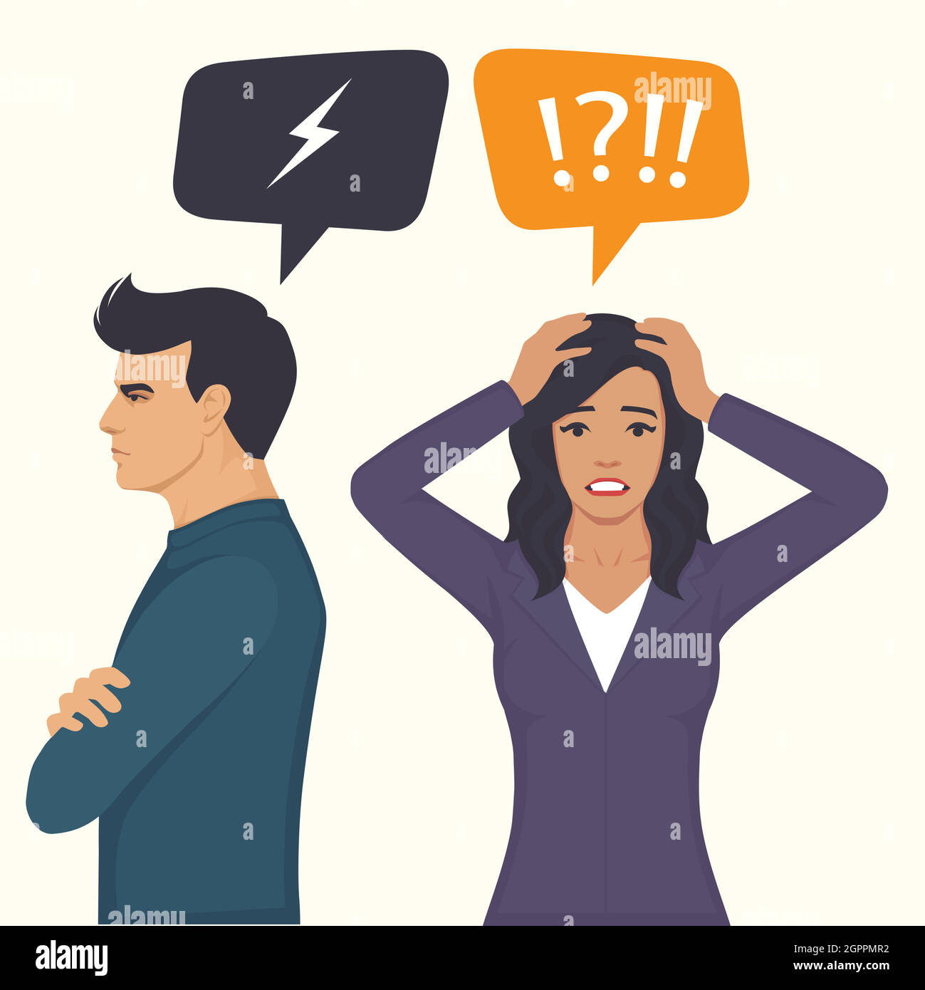 Arguing couple Stock Vector Images - Alamy