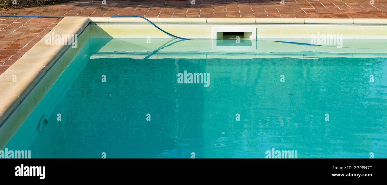 A blue cable inside a swimming pool (Umbria, Italy, Europe Stock Photo ...