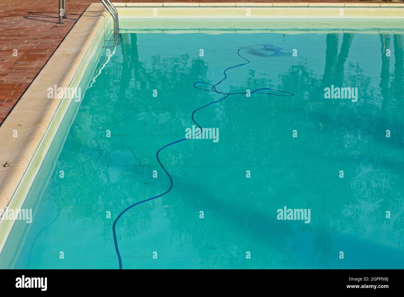 A blue cable inside a swimming pool (Umbria, Italy, Europe Stock Photo ...