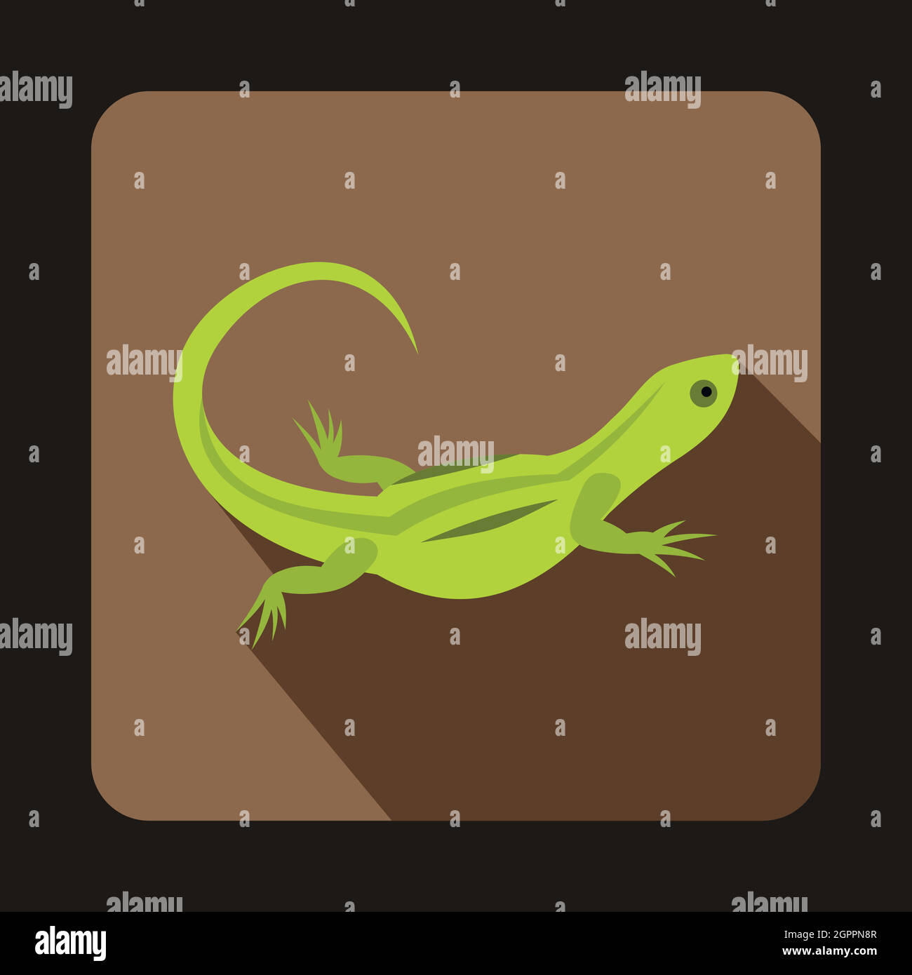 Green lizard icon, flat style Stock Vector Image & Art - Alamy