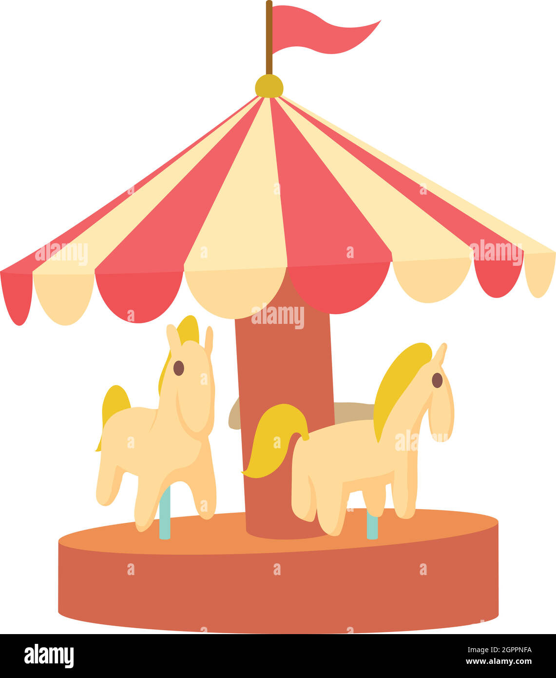 Carousel with horses icon, cartoon style Stock Vector Image & Art - Alamy