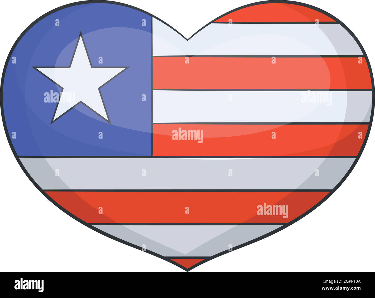 Flag heart cartoon Stock Vector Images - Alamy
