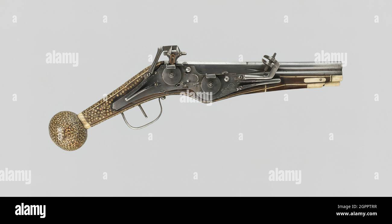 Double-Barrel Wheellock Pistol (Puffer), Saxony, 1580/1600 Stock Photo ...
