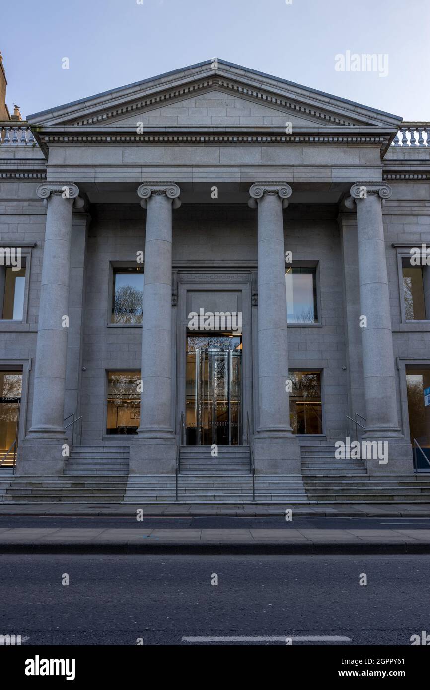 DUBLIN, IRELAND - Mar 17, 2021: Ireland, Dublin, the facade of the ...
