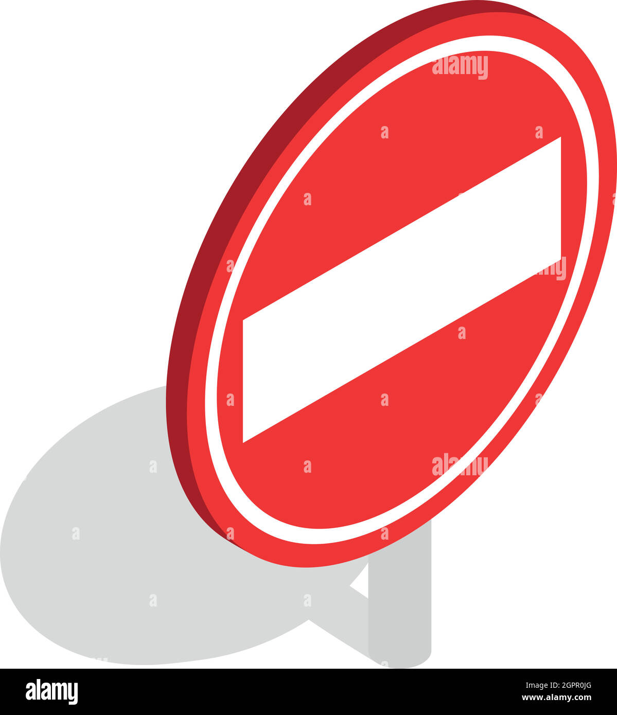 No entry traffic sign icon, isometric 3d style Stock Vector Image & Art ...