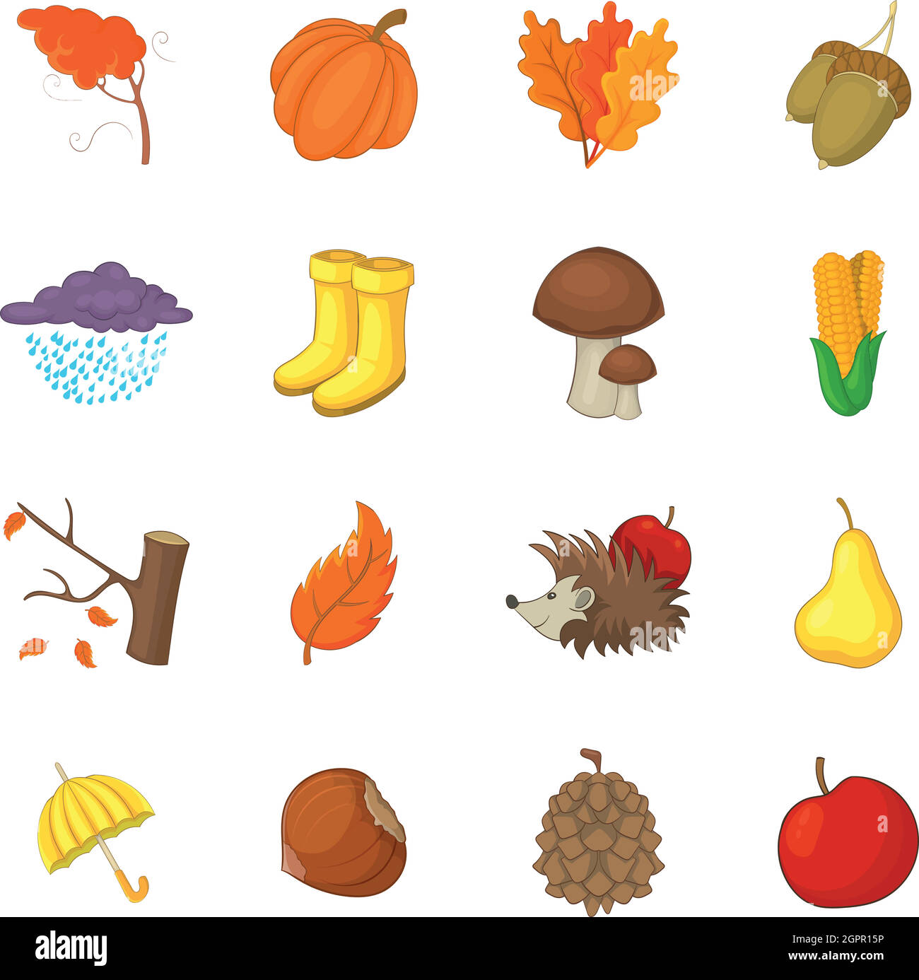 Apple tree autumn garden Stock Vector Images - Alamy