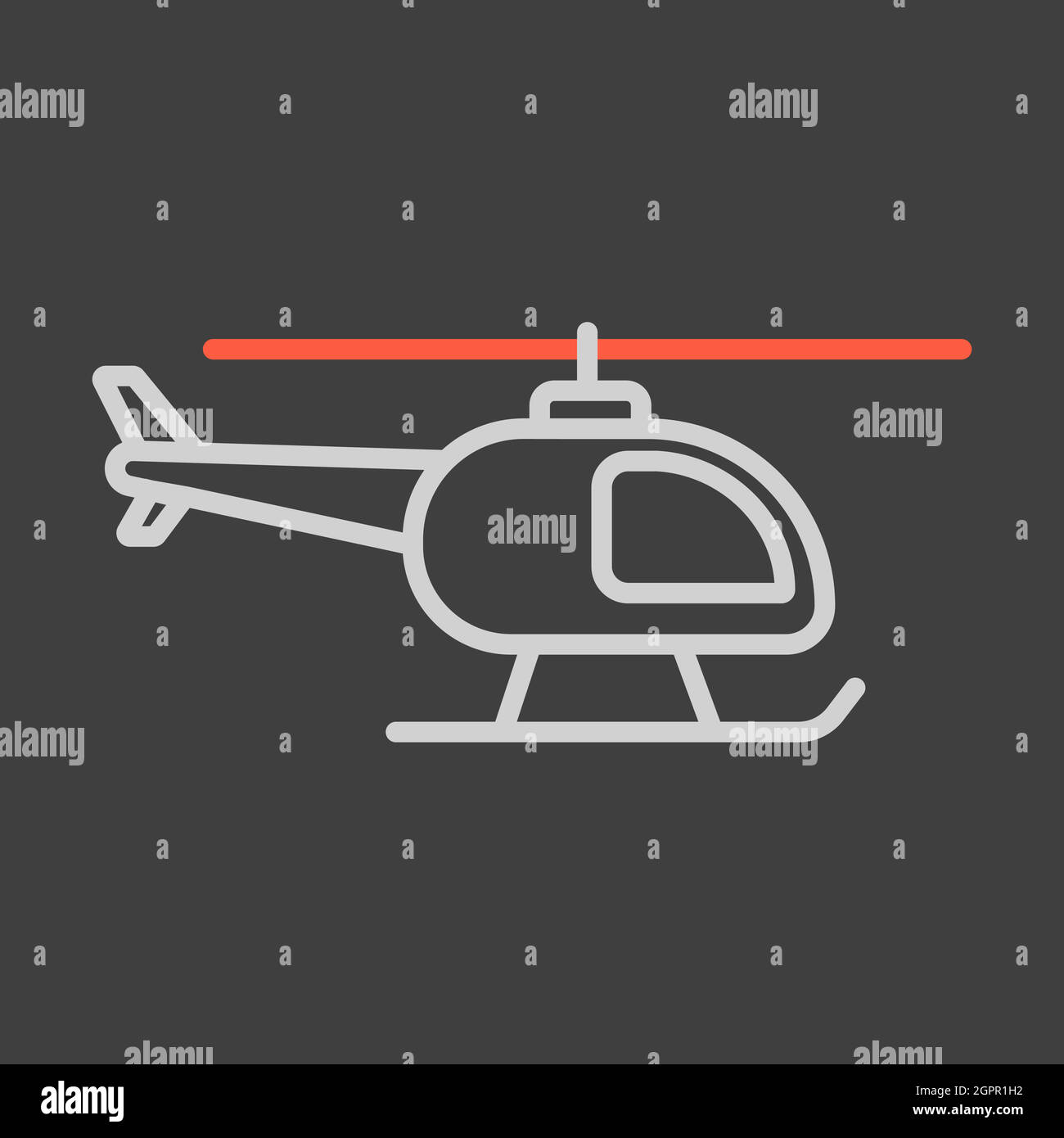 Helicopter flat vector icon design isolated on dark background Stock ...
