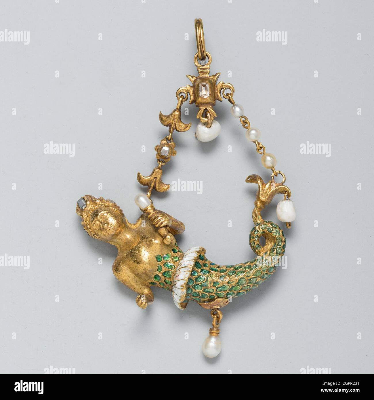Pendant Shaped as a Mermaid, Spain, c. 1575-c. 1600, with later ...