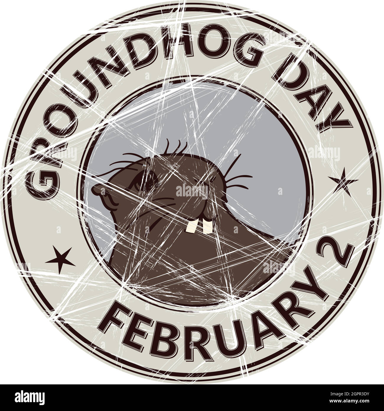 Groundhog day stamp Stock Vector Image & Art - Alamy