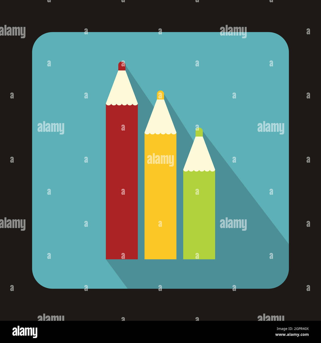 Three colored pencils icon in flat style Stock Vector Image & Art - Alamy