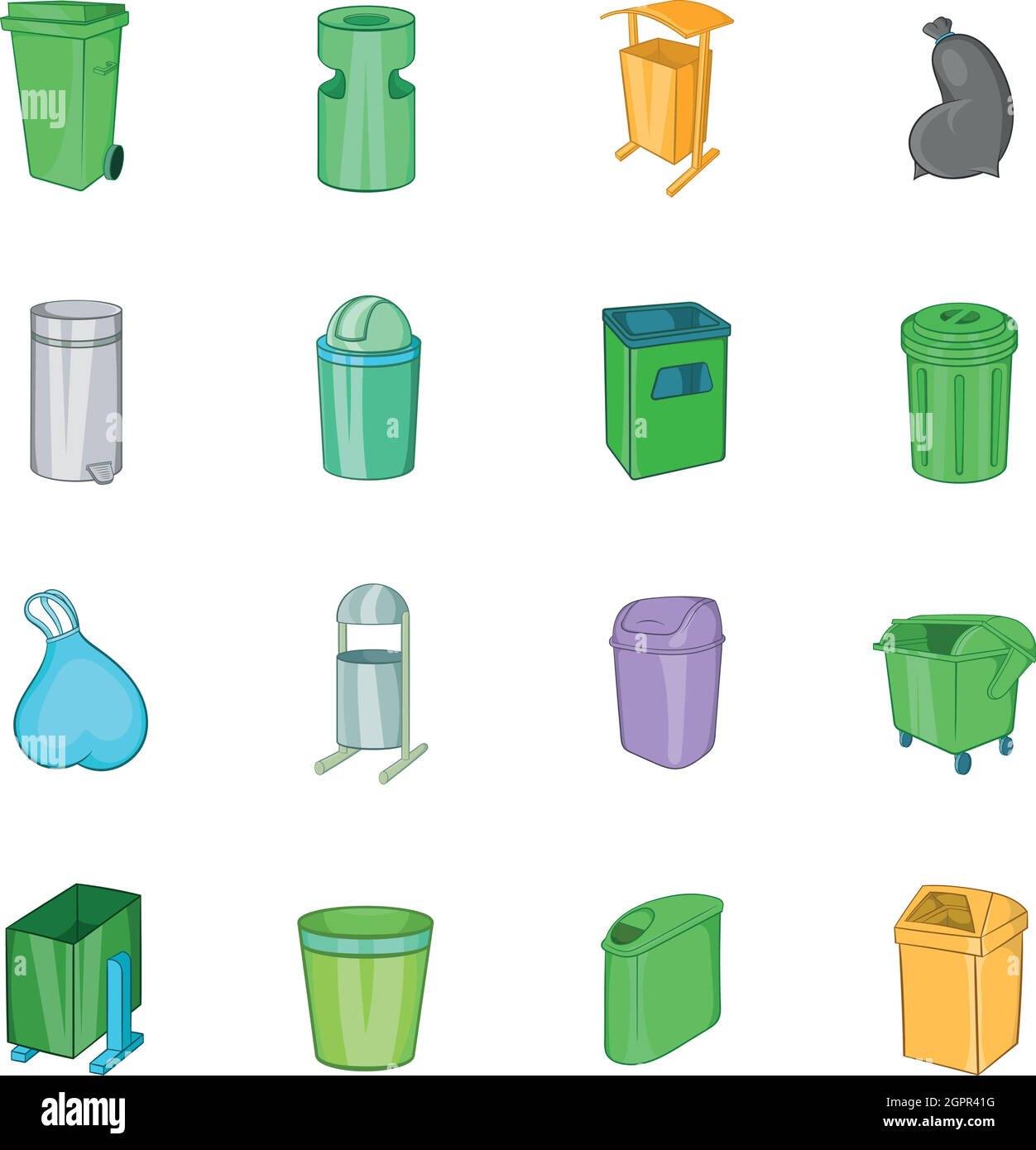 Trash bag set cartoon Cut Out Stock Images & Pictures - Alamy
