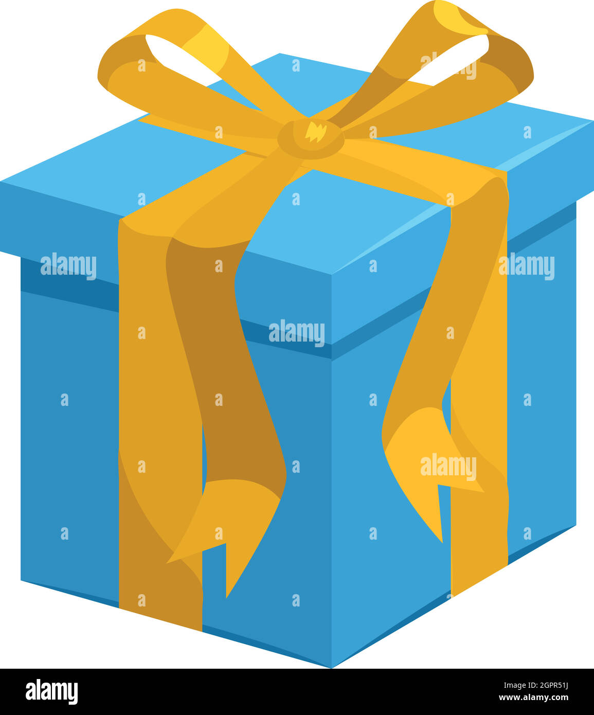 Blue gift box with yellow ribbon icon Stock Vector Image & Art - Alamy