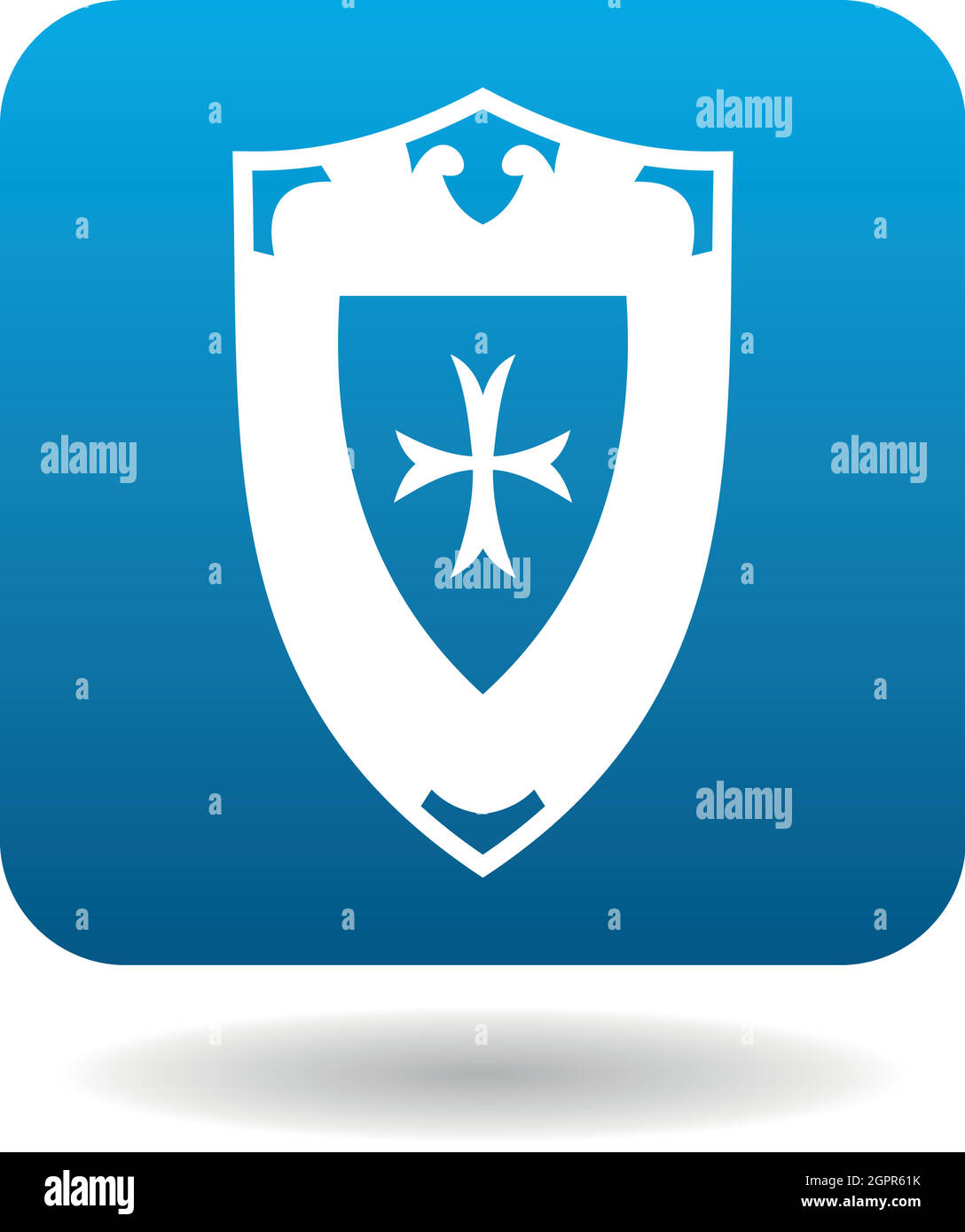 Battle shield with ornament icon, simple style Stock Vector Image & Art ...