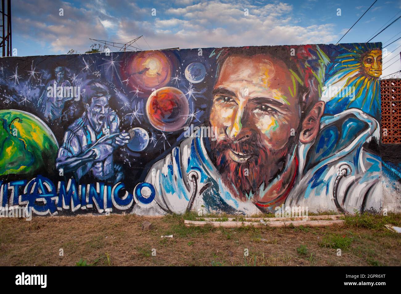 ROSARIO, ARGENTINA - Apr 03, 2018: A mural with the image of ...