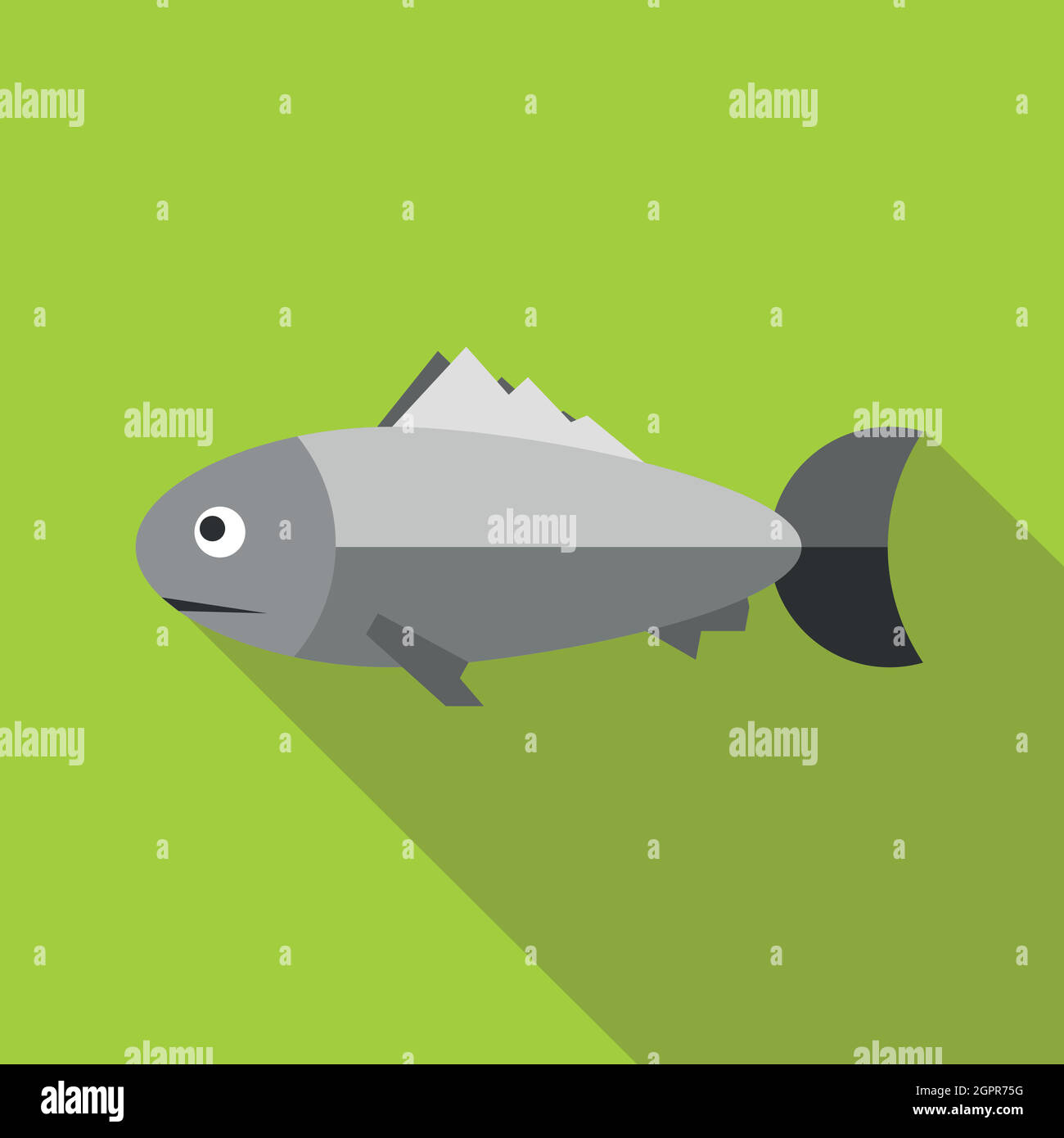 Fish eating icon flat Stock Vector Images - Alamy