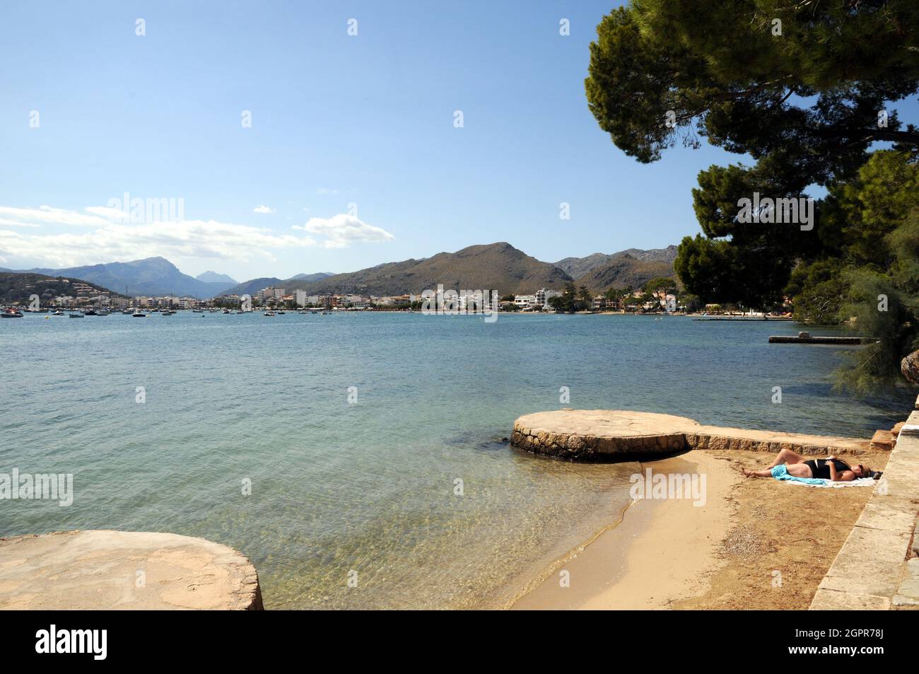 The beach area at the northern end of Port de Pollenca, known as The ...