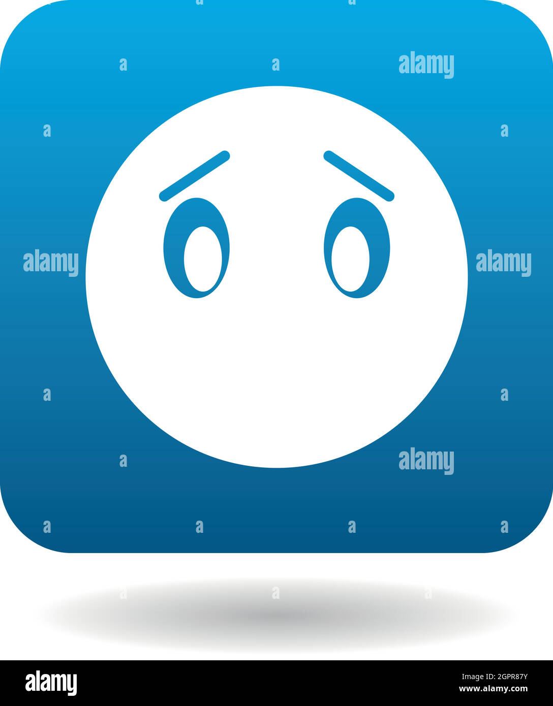Sad upset emoticon icon Stock Vector Images - Alamy
