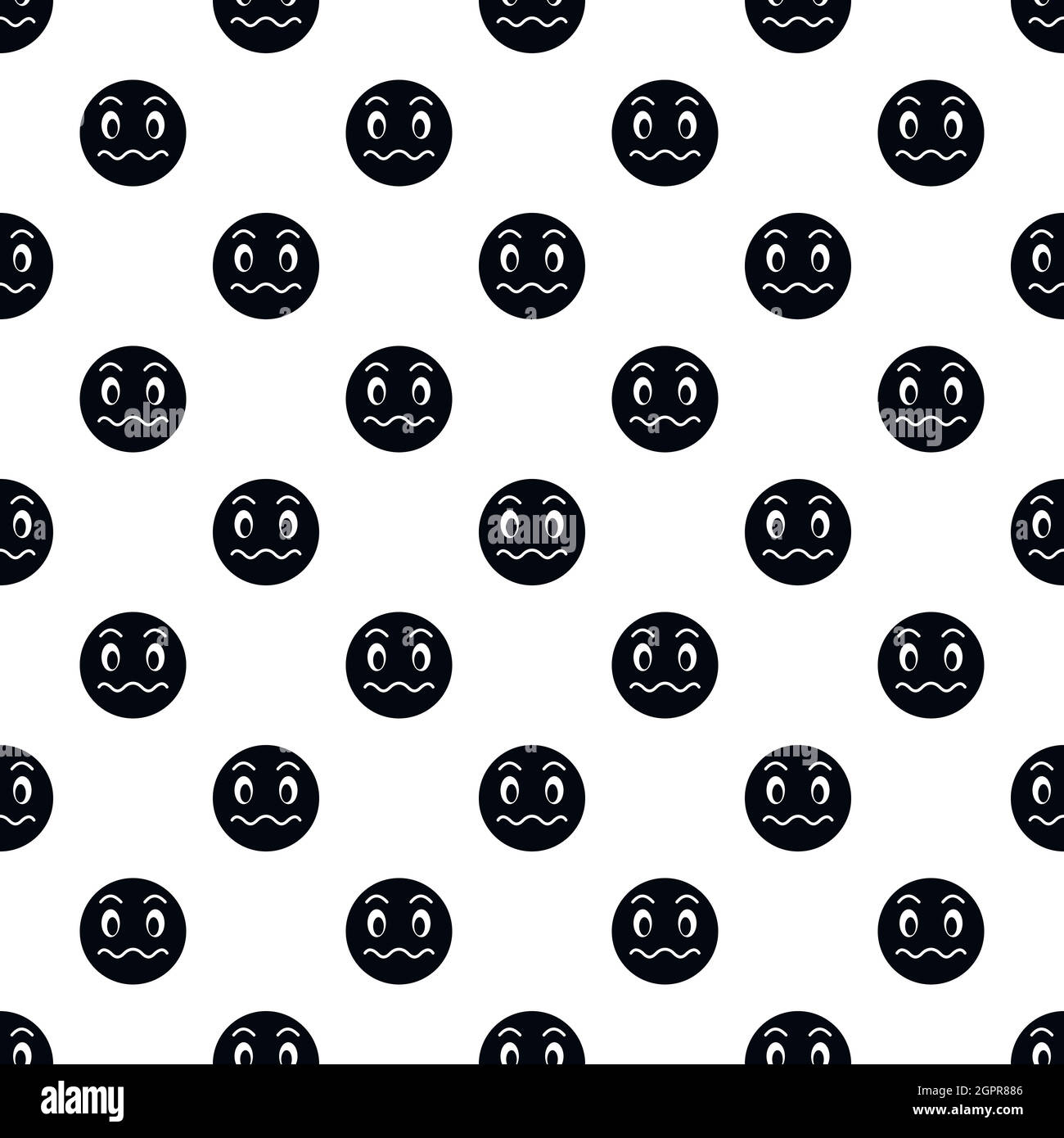 Puzzled emoticon pattern, simple style Stock Vector Image & Art - Alamy