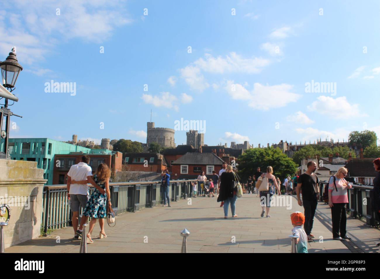 Eton and Windsor Pedestrianised Bridge over the River Thames in Windsor ...
