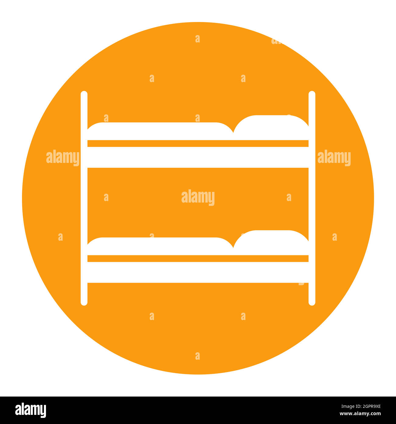 Bunk bed flat vector isolated sign white glyph icon Stock Vector Image ...