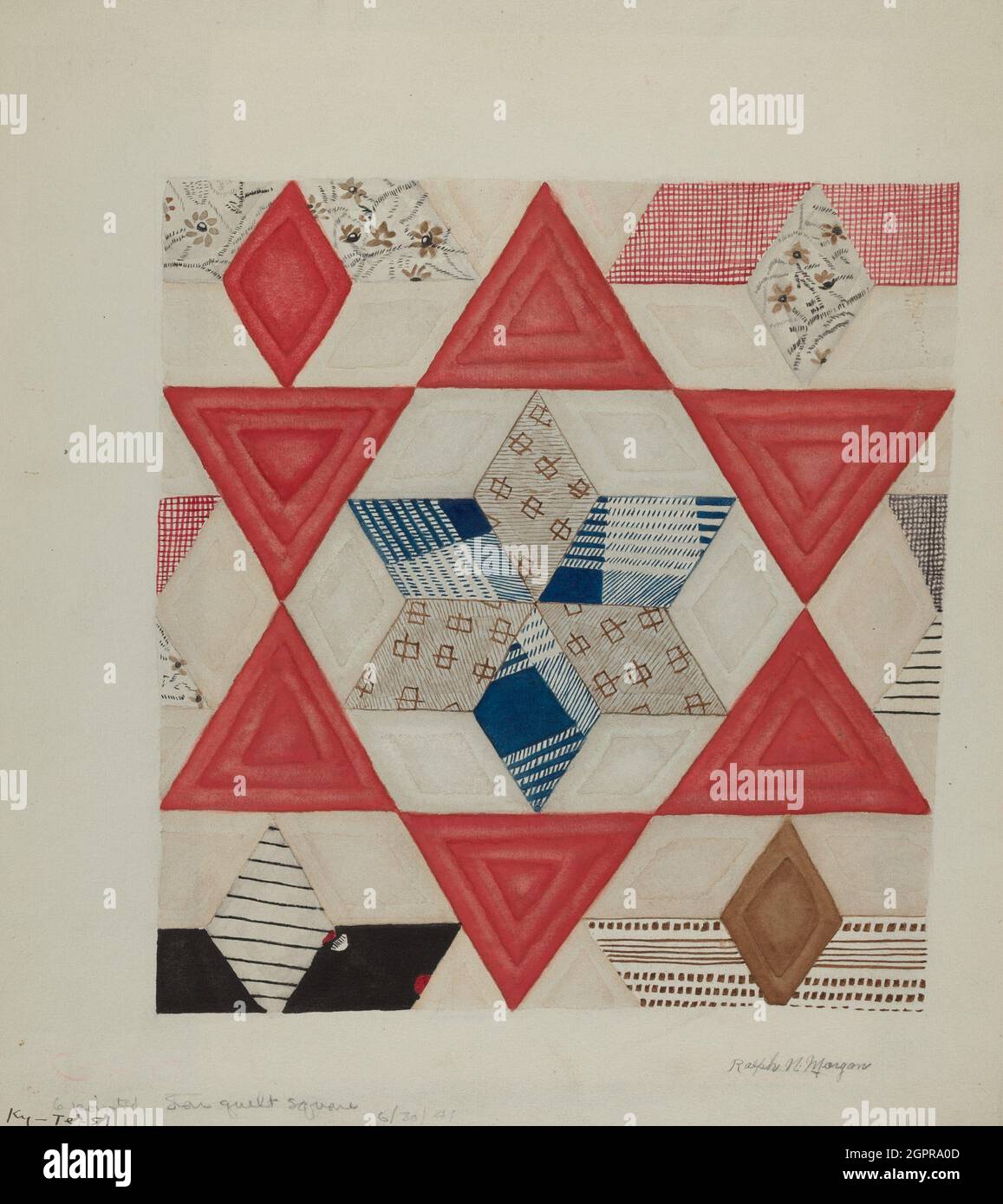 Shaker Quilt Pattern, 1941 Stock Photo - Alamy