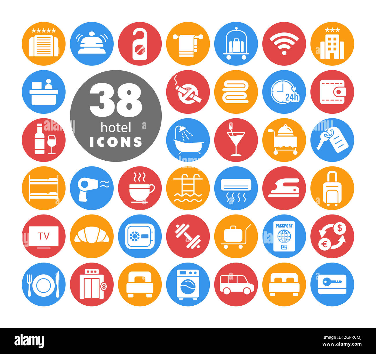 Hotel vector flat isolated white glyph icon set Stock Vector Image ...