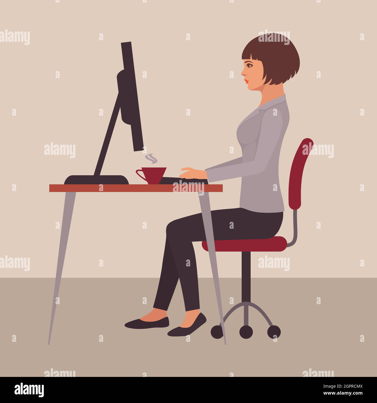 Office desk vector hi-res stock photography and images - Alamy