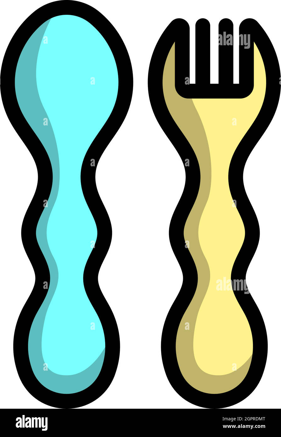 Silver baby spoon Stock Vector Images - Alamy