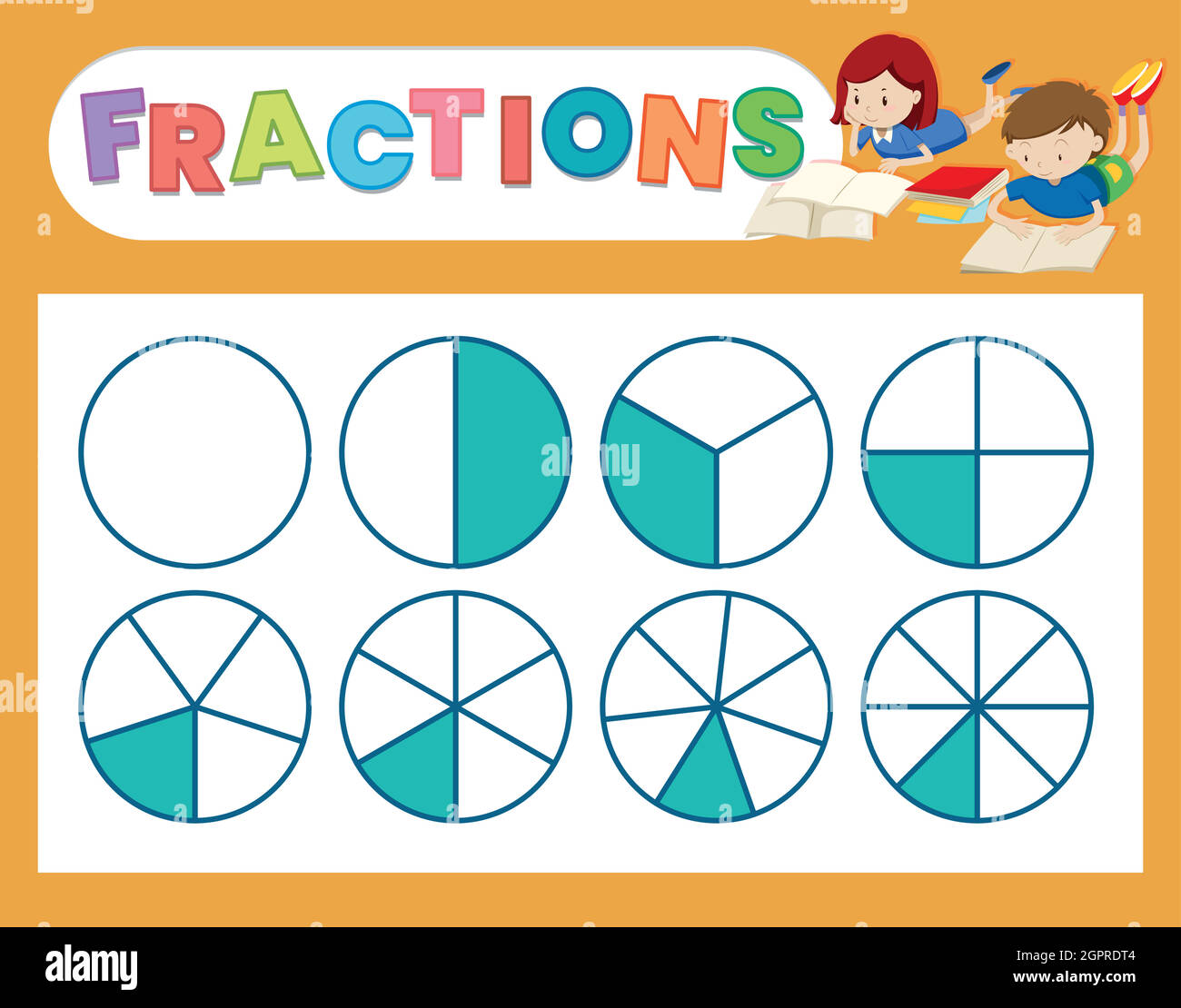 A cute fraction worksheet Stock Vector Image & Art - Alamy
