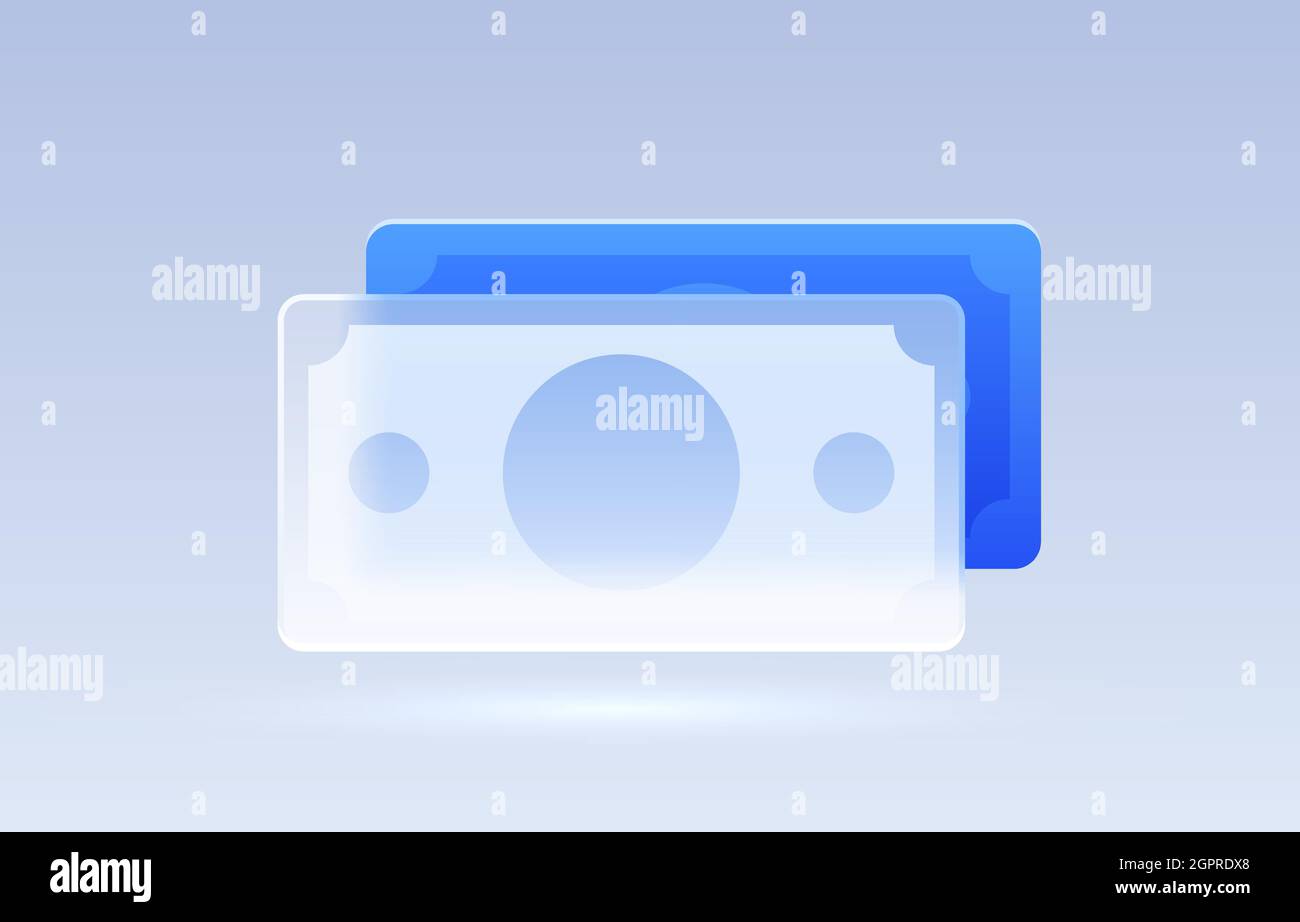 Glass dollar transparent icon, collection sign. Vector illustration ...